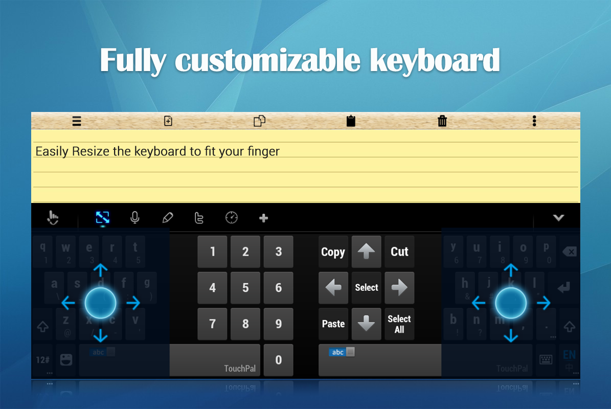 TouchPal Keyboard for Tablet: Smart Split layout & Sliding Input