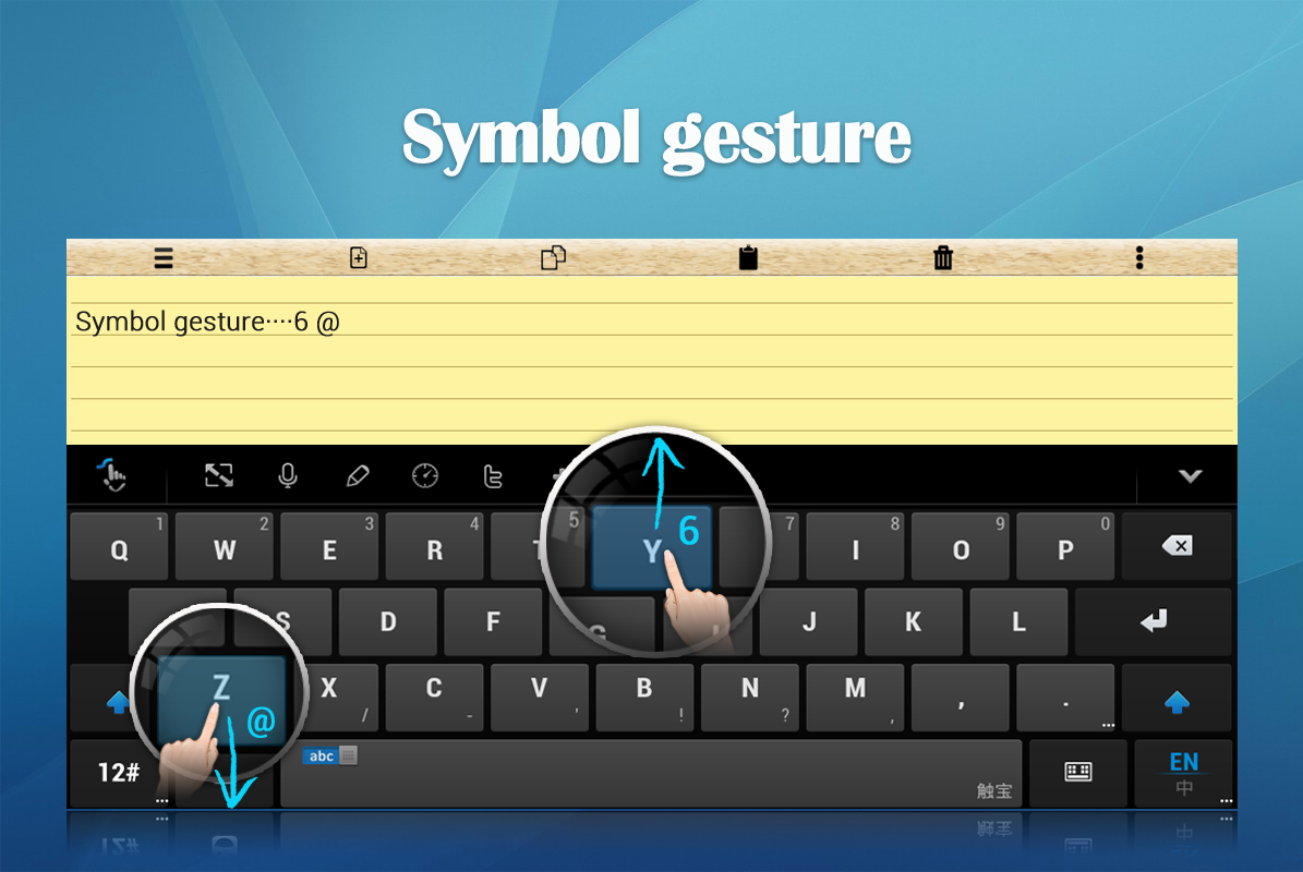 TouchPal Keyboard for Tablet: Smart Split layout & Sliding Input