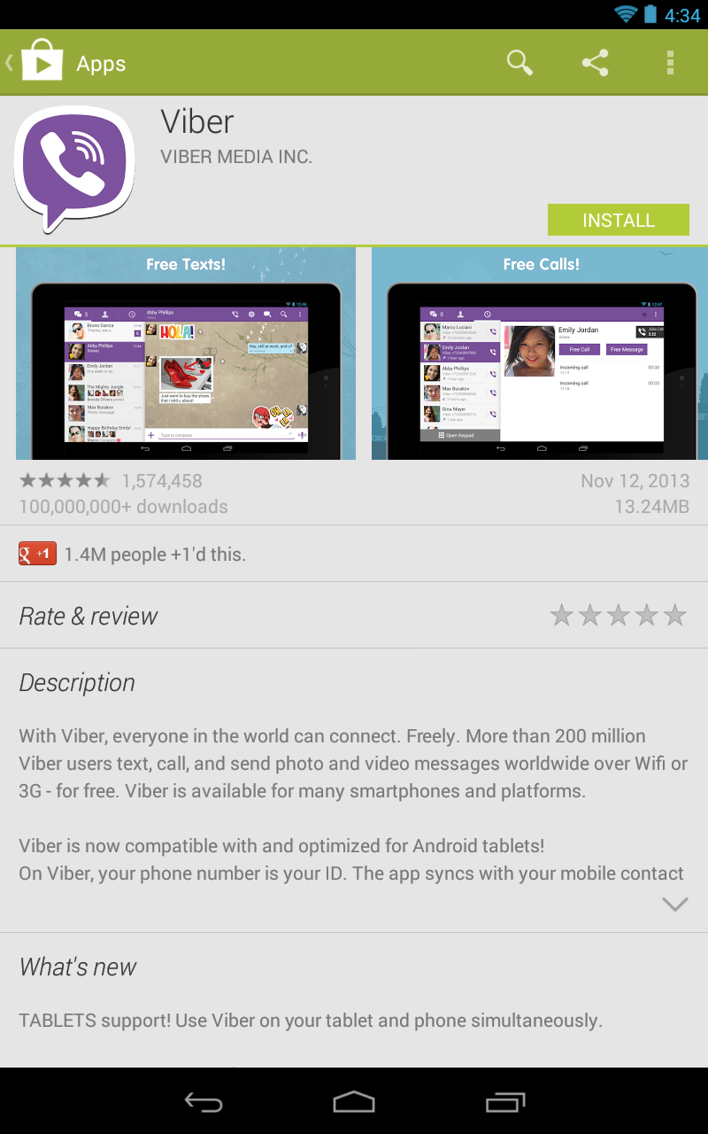 Viber update: support Tablets, stickers, instant voice messages